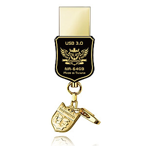 TOPMORE NR Series USB 3.0 The Capets Logo Design Flash Disk Portable High Read Speed Memory Stick (64GB, Black & Gold)