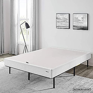 Amazon Basics Smart Box Spring Bed Base, 5 Inch Mattress Foundation, Tool-Free Easy Assembly, Twin, White