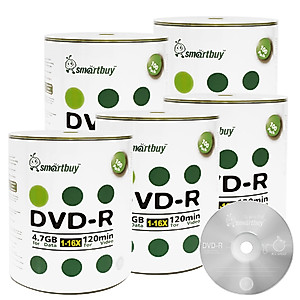 Smartbuy 500-disc 4.7gb/120min 16x DVD-R Logo Top Blank Data Recordable Media Disc