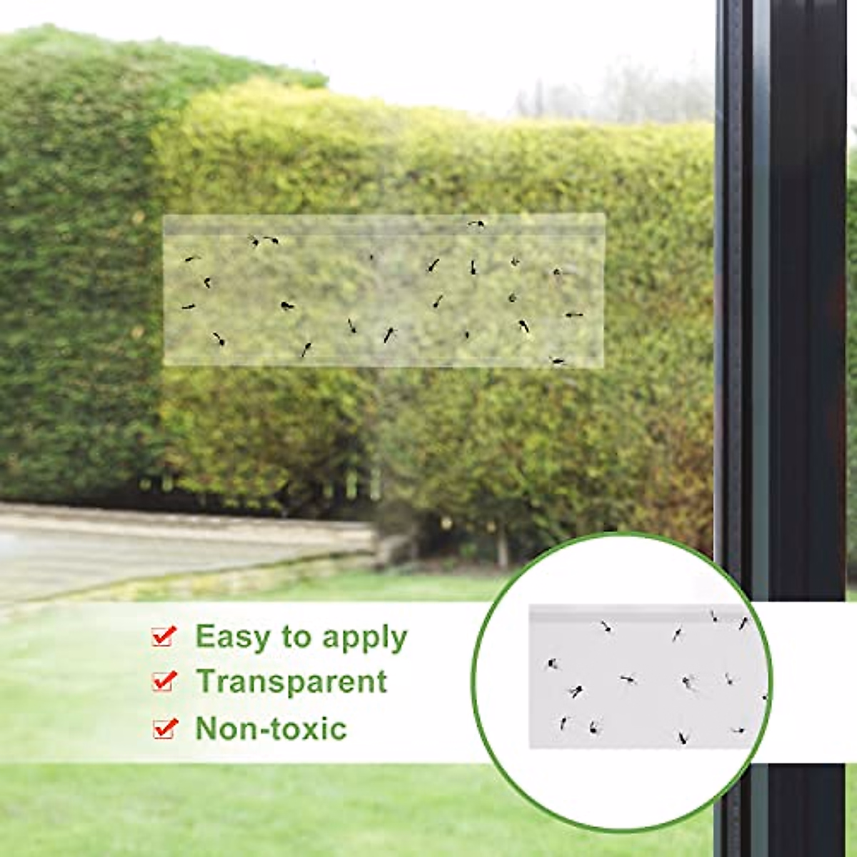 LFSYS 50 Pack Window Fly Traps, Fruit Fly Traps for Indoors, Fly Paper Sticky Strips, Fly Traps for Indoors Clear