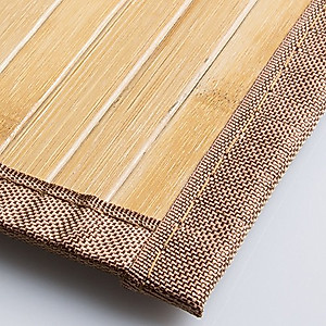 iDesign Formbu Bamboo Mat Rug Runner for Bathroom, Kitchen, Entryway, Hallway, Office, Mudroom, 34" x 21", Natural Wood