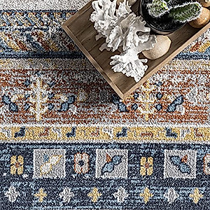 nuLOOM Shannon Machine Washable Geometric Tribal Area Rug, 4' x 6', Beige