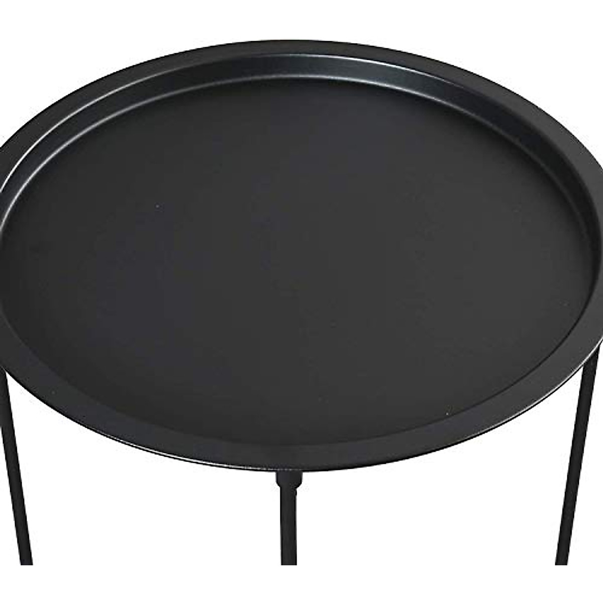 JERAOL Round Side Table Set of 2 with Storage, Metal End Table for Living Room Bedroom and Outdoor,Easy to Clean Strong and Durable Iron Sofa Table for Small Space, Easy Assembly