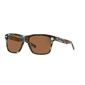 Costa Del Mar Mens Aransas Round Sunglasses, Shiny Ocean Tortoise/Copper Polarized-580G, 58 mm