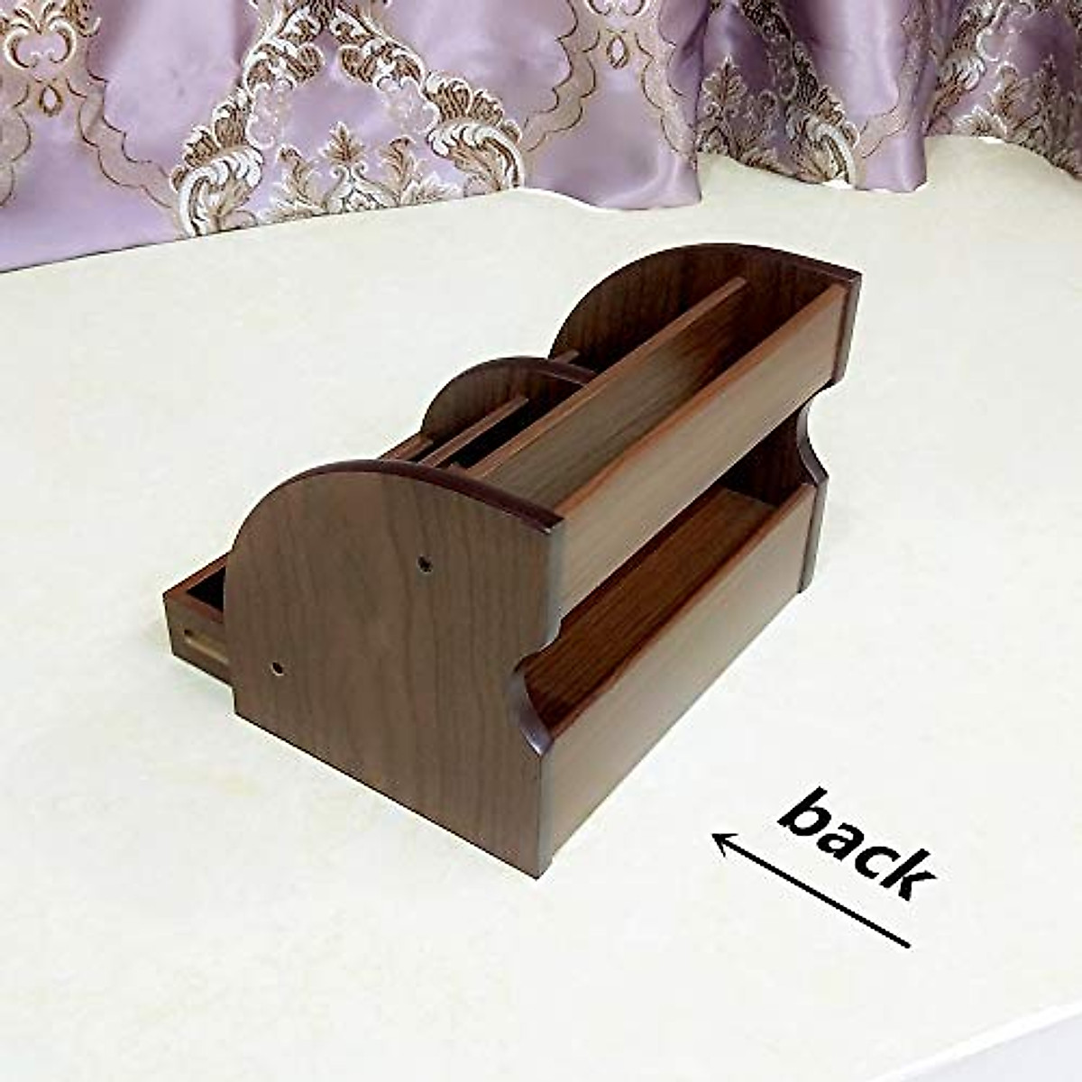 NA Desk organizer wood remote control holder with long drawer Office stationery storage and sorting organizer household small sundries storage box HeBen1025