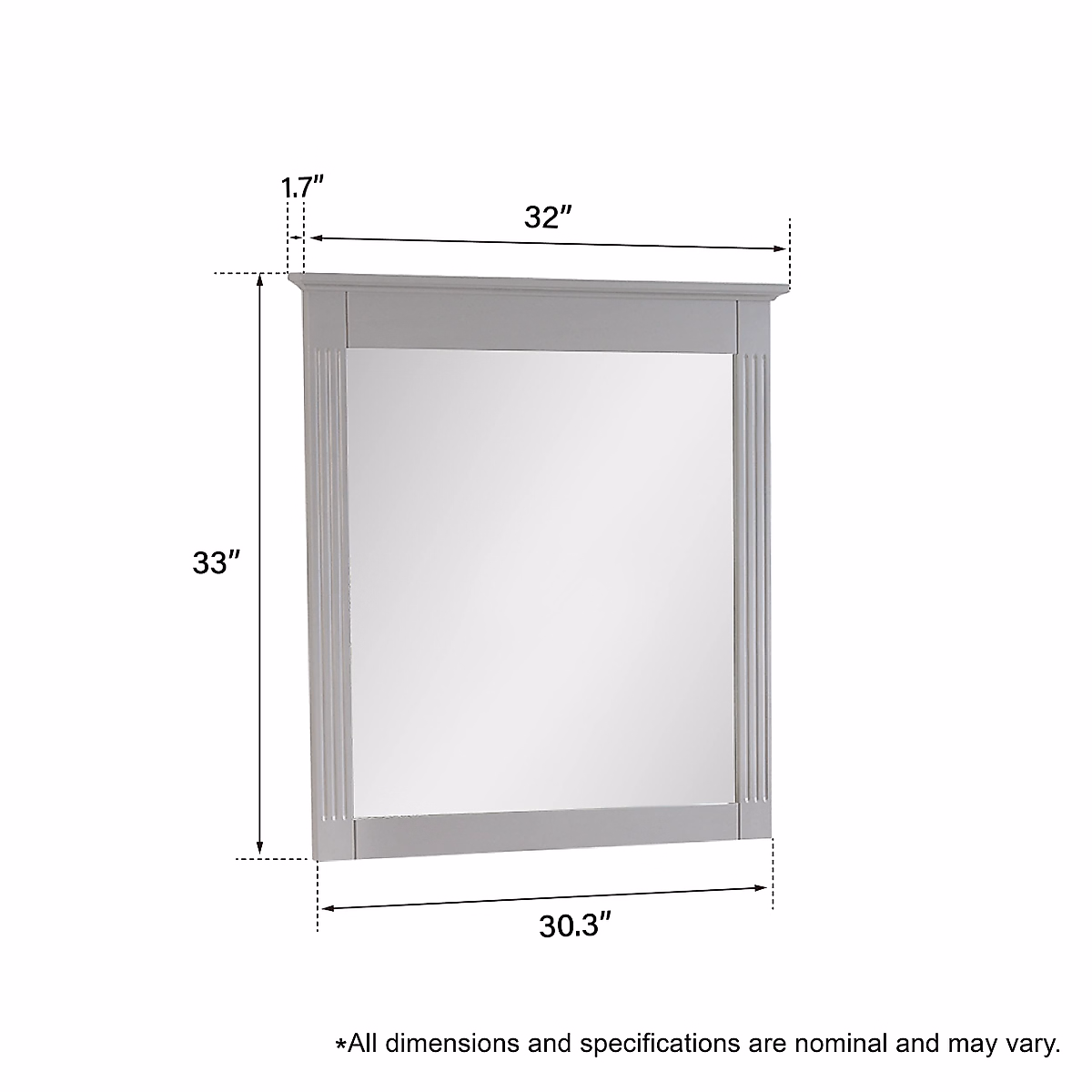 WELLFOR 36" Bathroom Vanity with Sink and 32" Mirror Set, Large Wood Vanity Combo with Doors and Drawers, Freestanding Bath Vanity Cabinet in Titanium Grey with Quartz Countertop and Certified Sink