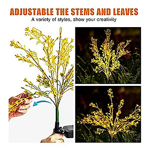 Neporal Solar-Garden-Lights-Outdoor-Decorative, Solar Flowers Lights Garden Lights Solar Powered IP65 Waterproof Fiber Optic Solar Garden Stake Lights for Yard Patio Garden Pathway 2 Pack