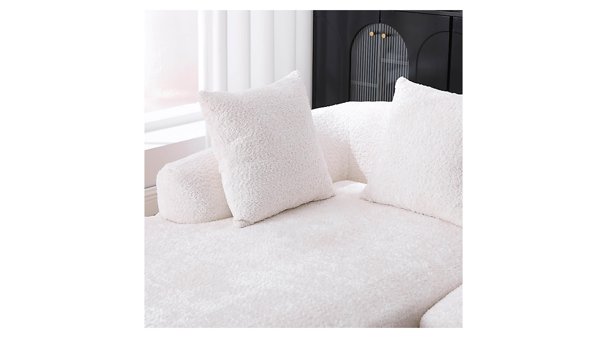ONEMMLION Curved Corner Sofa - Modern Comfort & Style