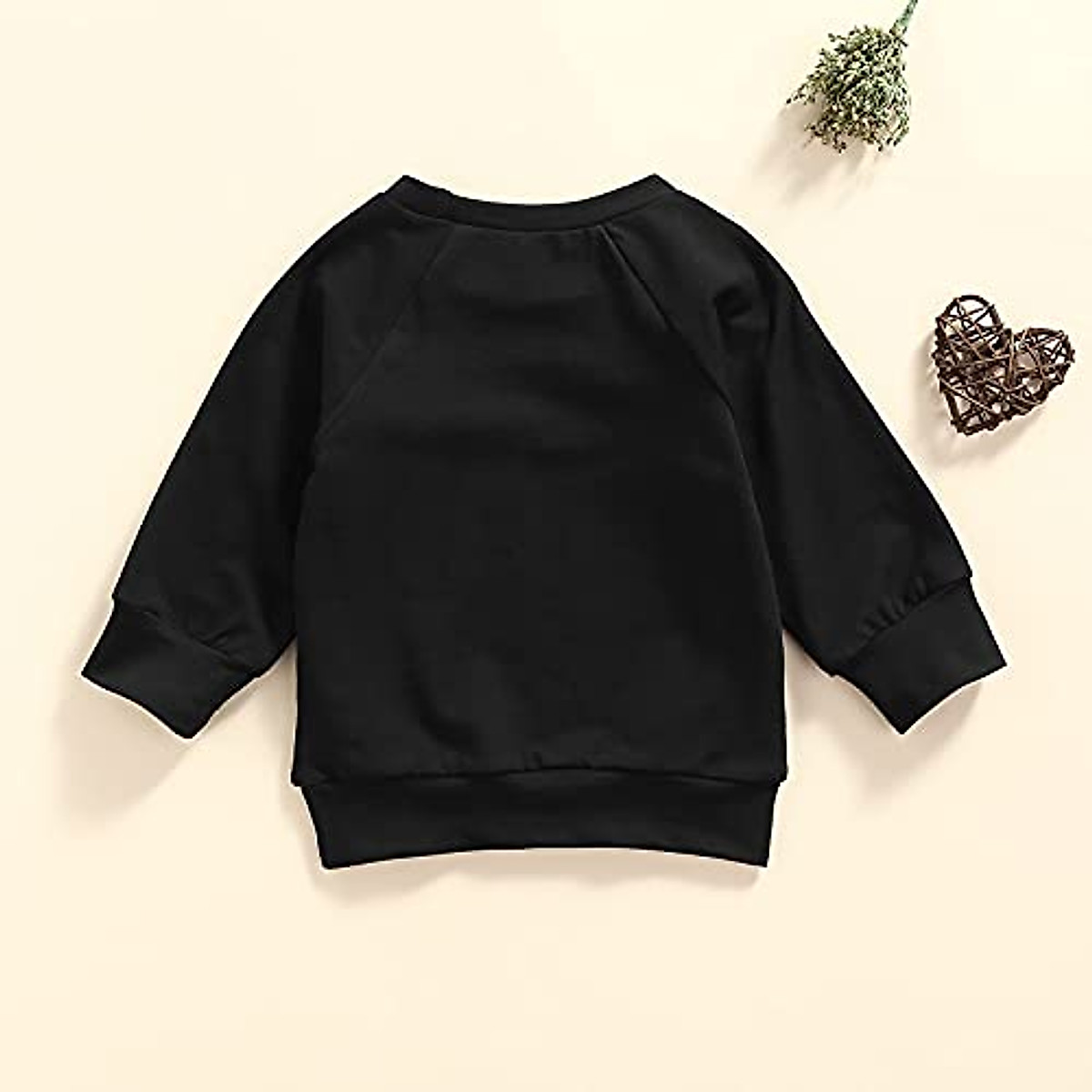 Toddler Baby Girl Boys Pullover Top Letter Babe Printed Causal Long Sleeve Sweatshirt Infant Fall Winter Clothes (Black, 12-18 Months)