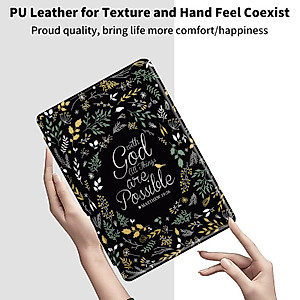 EDGFRTOIO for Galaxy Tab S8 2022 Case/Galaxy Tab S7 Tablet Case 2020 11", Slim Folio Stand Multi-Angle Auto Sleep/Wake Leather Cover for Samsung Galaxy Tab S8 11 Inch, Bible Quote Matthew 19:26