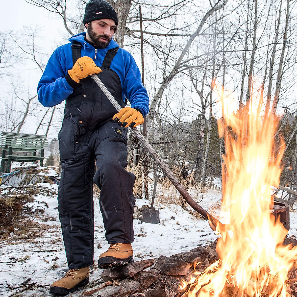 RefrigiWear Men's Iron-Tuff High-Bib Overalls, -50°F (-46°C), Size 34x32 in Medium Tall (0385R), Navy
