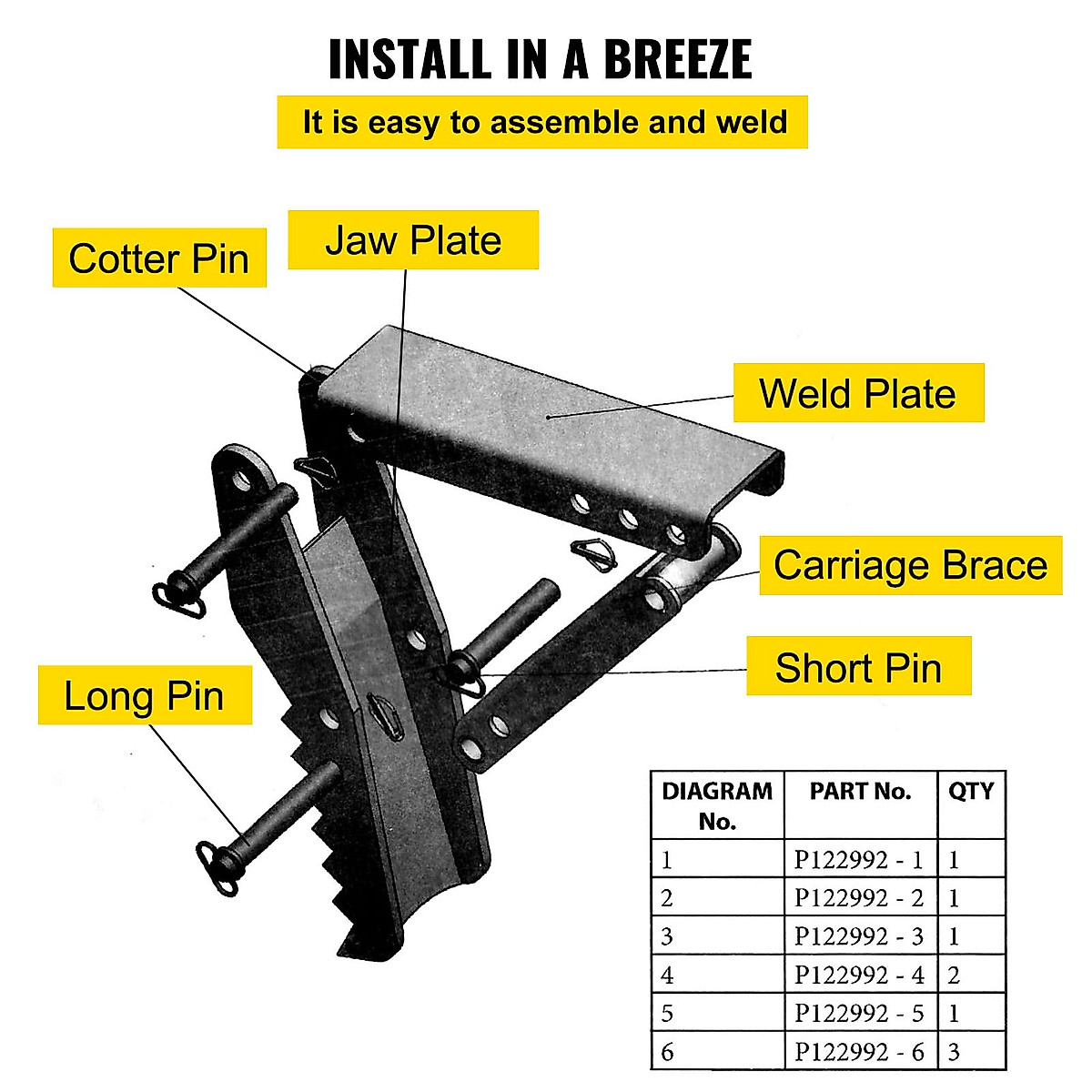Vevor 32 inch Backhoe Excavator Thumb Attachments Weld On Adjustable Boom Tractor Excavator 1/2Inch Teeth Thick Steel Plate Assembly 12MM Bolt-On Design : Patio, Lawn & Garden