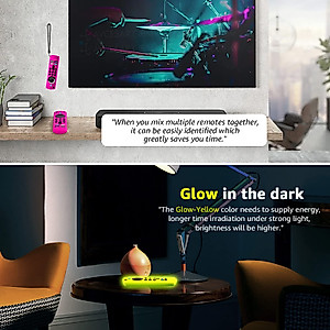 (2 Pack) Fire Stick Remote Cover 3rd Gen with Alexa Voice Remote,Fire TV Remote Cover Glow in The Dark, Anti Slip Silicone Protective Case with Lanyard(Glow Yellow&Not Glow Rose Red)