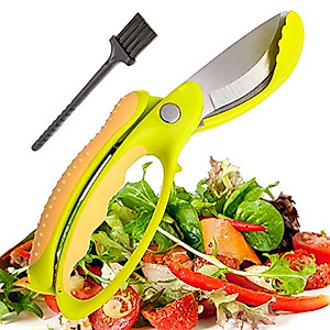 Toss and Chop Salad Tongs, Salad Chopper, Heavy Duty Kitchen Salad Scissors, Multifunction Double Blade Salad Cutting Tool