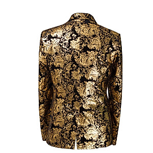 Men's luxury Casual Dress Suit Slim Fit Stylish Blazer Golden X-Large