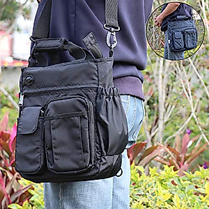 d'yallee Crossbody Messenger Bag Men Waterproof Shoulder Business Work Bag Nylon with Headphone Port