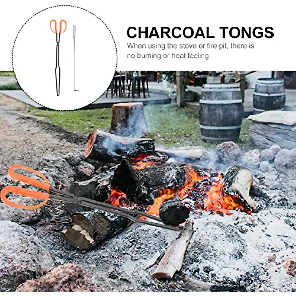 Cabilock Briquettes Hook 1 Set Briquette Tongs Iron Log Pigtail Charcoal Tong