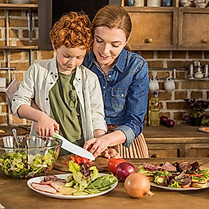 9Pcs Kids Knife Sets Plastic Knife,Kids Chef Nylon Knives Include 5 pcs Square knife, 3pcs Pointed knife,1pc Non-slip Plastic Cutting Board, Children's Safe Children's Safe Cooking For Fruit,Knife