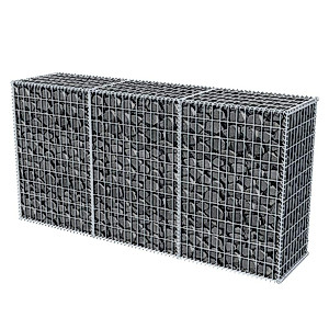 GOLINPEILO Fence Panel Outdoor Privacy Fence Screen Gabion Basket for Retaining Wall Block Gabion Cages Outdoor Decorative Fences Fencing for Yard, Silver Galvanized Steel 78.7"x19.7"x39.4" -AA