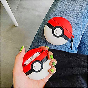 AirPod 2/1 Cases Cartoon Animation Unique Design, Kawaii Funny Skin, Suitable for Airpods Air Pods 2/1 Cover Gift Skins for Men, Women, Youth and Teenagers (Plus Poke Ball)