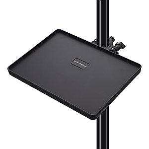MILISTEN Microphone Stand Tray Holder, Microphone Clamp On Rack Tray, Microphone Stand Clamp- on Utility Shelf, Universal Sound Card Tray for Live Streaming, karaoke, Recording, 9x6.5inch