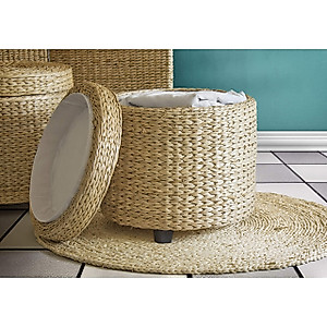 Oriental Furniture Rush Grass Storage Footstool - Natural