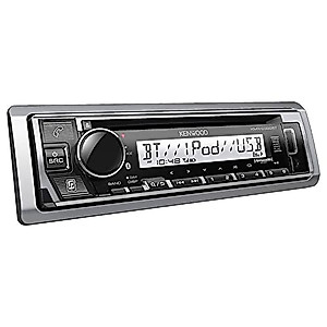 Kenwood KMR-D382BT Car & Marine Stereo - Single Din, Bluetooth Audio, CD USB MP3, Aux in, AM FM Radio SiriusXM Ready, Weatherproof, Multi Color Illumination (Renewed)