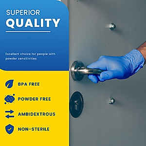 Nitrile Disposable Gloves | Food Prep Kitchen Cooking and Cleaning Gloves Disposable Latex Free, and Powder Free Size Medium, Pack of 100