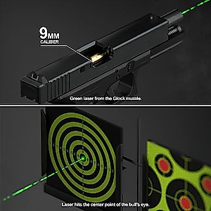 Feyachi 9mm Laser Boresighter Green Dot Laser Zeroing Pistol Bore Sighting Laser with 3 Sets of Batteries