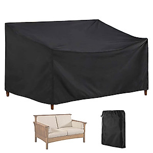 Gicov Patio Loveseat Cover Waterproof Sectional Sofa Couch Bench Cover Heavy Duty Outdoor Furniture Cover with Drawstring for Lawn Garden Indoor Furniture