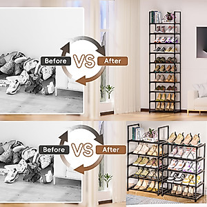 OYREL Shoe Rack, Sturdy Metal Shoe Rack Organizer,Narrow Shoe Rack,Shoe Racks for Closets,Shoes Rack,Shoe Stand,Shoe Shelf