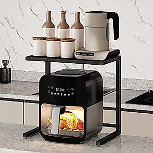 coobest Air Fryer Rack, Spice Rack, Kitchen Appliance Storage, Kitchen Rack, Kitchen Gadgets and Kitchen Organization, Rack for Rice Cooker, Coffee Maker, Stand Mixer, and Blender, with Enough Height