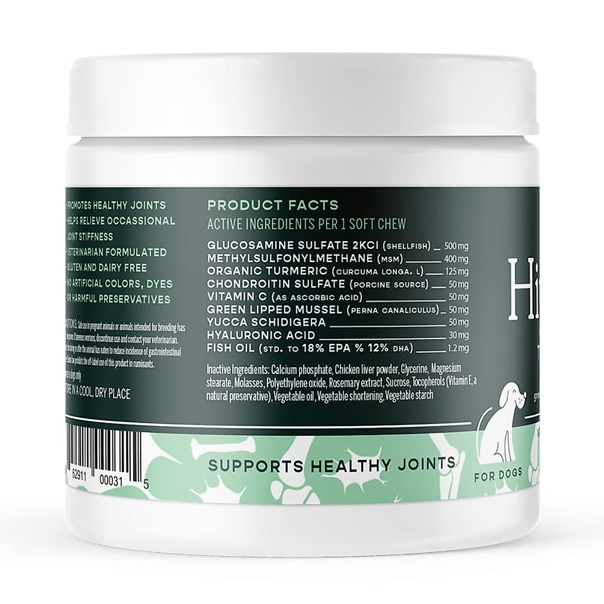 Fera Pets Hip + Joint Dog Supplement, Joint Support for Dogs with Glucosamine Chondroitin and MSM, Joint Care and Health Support Chewy Dog Treats, 90 Soft Chews