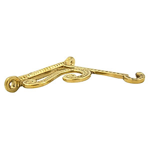 Needzo Brass Ornate Wall Hook, Mount Bracket for Orthodox Church and Oil Candles, 4 1/8 Inches