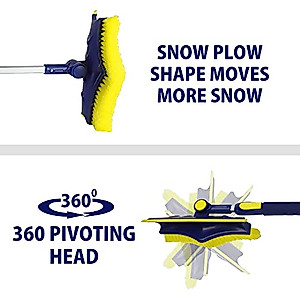 Koolatron Michelin Colossal Extendable 34-49" Snow Brush for Trucks, Swivel Head, Squeegee, Ice Scraper, Ergonomic, Scratch Free Auto Window Snowbrush, Windshield Broom for Car, SUV