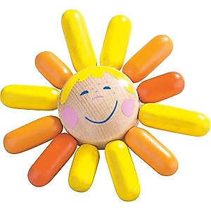 HABA Sunni Wooden Grasping and Clutching Baby Toy Wood Sunshine Teether(Made in Germany)
