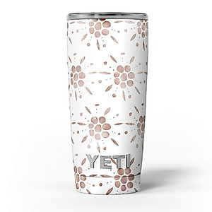 Design Skinz Brown Watercolor Flowers V1 - Skin Decal Vinyl Wrap Kit Compatible with The Yeti Rambler Cooler Tumbler Cups