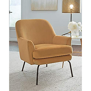 Signature Design by Ashley Dericka Modern Velvet Upholstered Accent Chair, Gold