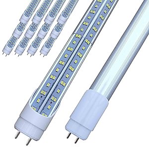 CAIKAG T8 LED Bulbs 4 Foot, T12 LED Replacement 4FT 72W Fluorescent Tube Lights,7200lm 6500K Cool White,2 Bi-Pin G13 Base Type B Tube Lights, Ballast Bypass, Double Ended Power, NO RF FM Driver