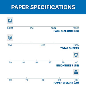 Hammermill Cardstock, Premium Color Copy, 100 lb, 8.5x11 - 1 Pack (250 Sheets) - 100 Bright, Made in the USA Card Stock, 120024R, White