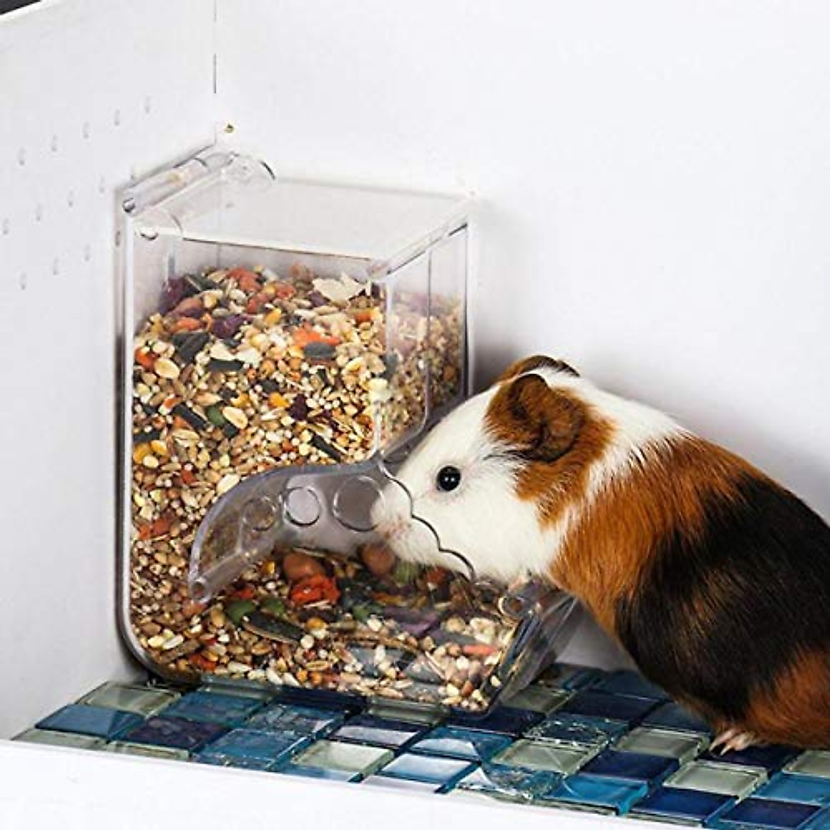 Qielie Hamster Feeder,Automatic Food Dispenser Plastic Bowl,Suitable for Feeding Hamsters, Guinea Pigs, Pigeons, Parrots, Hedgehog,and Other Small Animals (400ml)