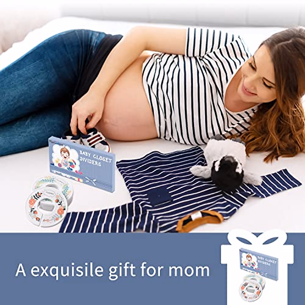 ManGotree Baby Closet Size Dividers, Set of 8 Nursery Baby Closet Clothes Dividers, Baby Nursery Toddler Clothes Size Organizer Dividers (Flower Pattern)