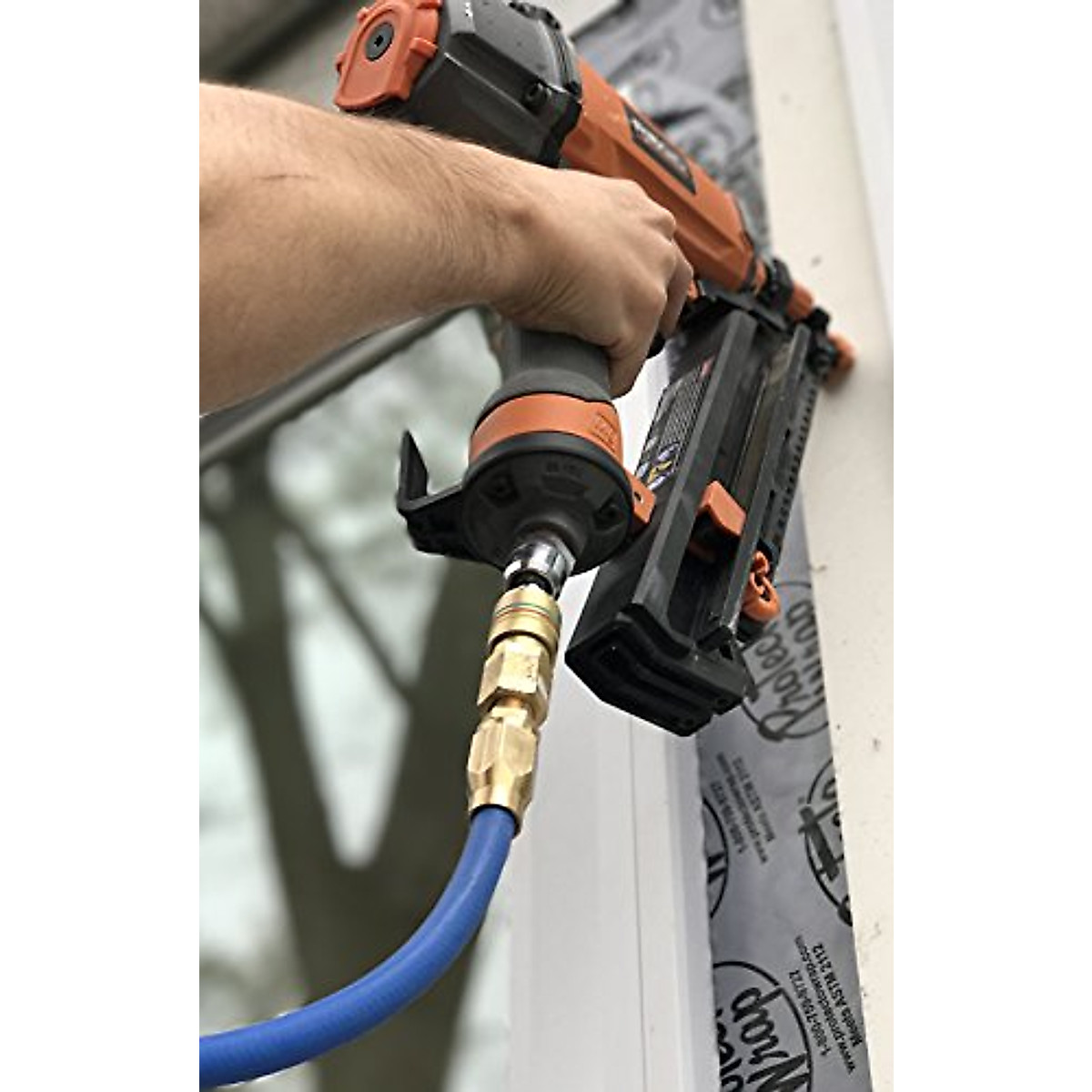 BluBird Fast Fix - 3/8" Air Hose Assembly Repair Fitting - w/ 1/4" MNPT Fixed - FFFX38