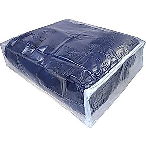 Clear Vinyl Zippered Blanket Storage Bags 15x18x5 Inch set of 5