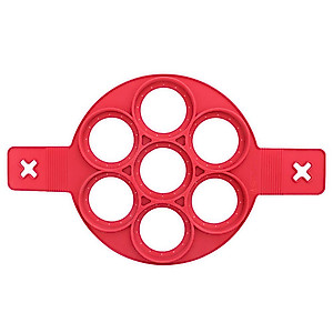 Silicone cake mold,silicone mold，pancake mold， silicone egg ring, non stick egg rings,Egg Cooking Circle, perfect omelet mold or pancake ring, reusable silicone omelet mold (red)