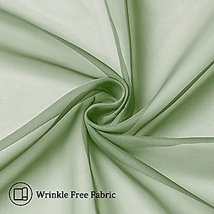 Aiyufeng Sheer Bedroom Curtains 2 Panel Sets 84" Inch Length - Transparent Light Weight Soft Sage Window Treatment Panels for Study Room/Living Room/Guest Room, Per Panel W40 X L84 inches