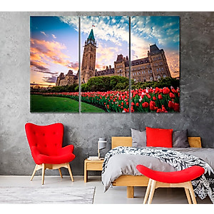 Parliament Building of Canada Canvas Print 3 Panels / 36x24 inches