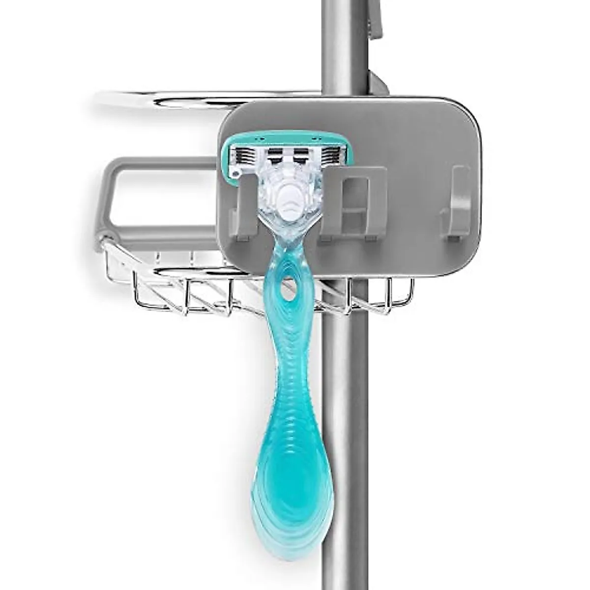 simplehuman Adjustable and Extendable Shower Caddy Large, Stainless Steel and Anodized Aluminum