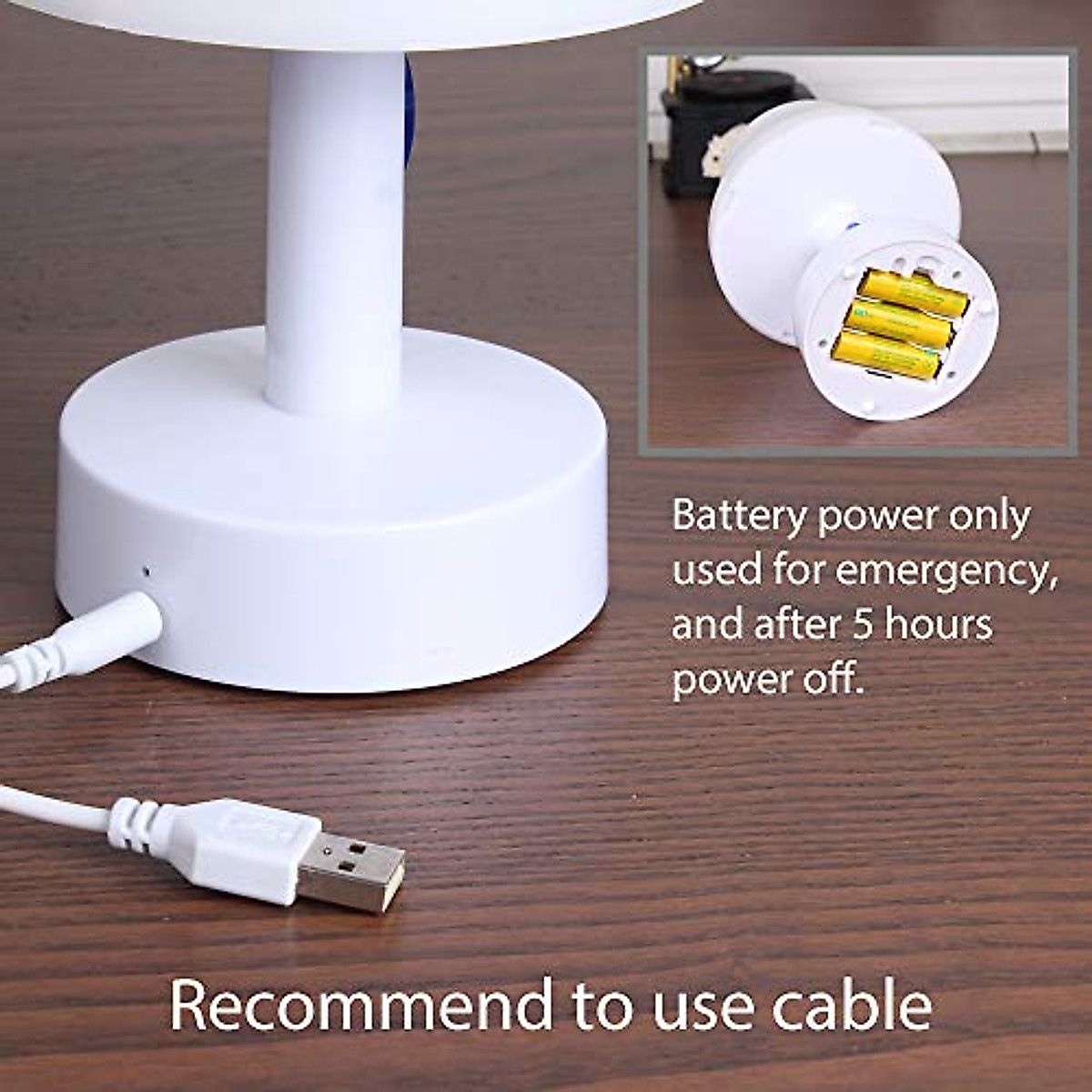 WRalwaysLX Led Night Light, USB Power/Battery Operated Nursery Lamps with Remote Control, Portable 5-Stage Dimmable Table Lamp with Timer for Bedroom, Kids Room and Other Room