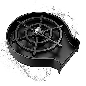 Essbhach Glass Rinser for Kitchen Sink, Faucet Bottle Washer Cleaner, Cup Rinser for Bar Sink, Glass Cleaner SInk Accessories, Black